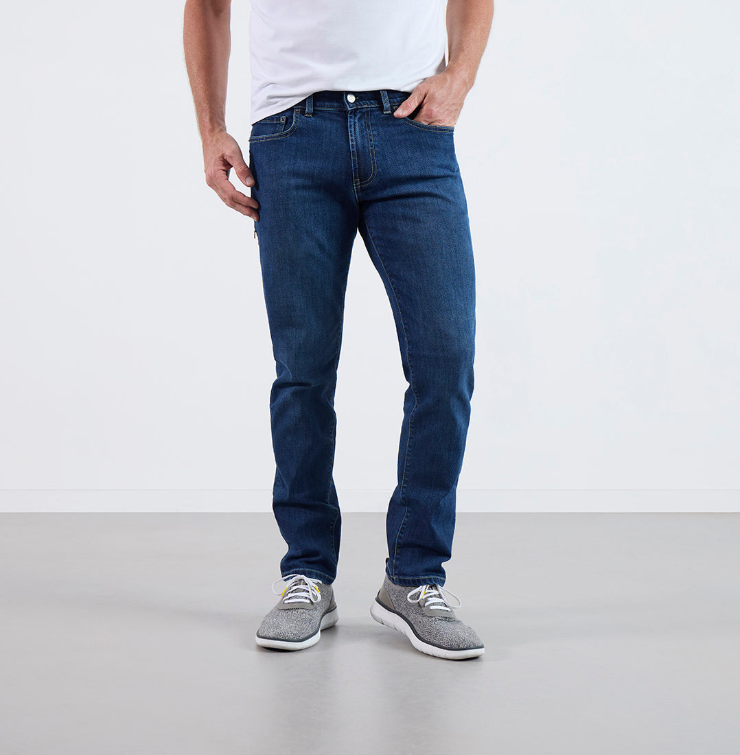 Medium Blue Wash Men’s Slim Fit Blue Jeans | Bluffworks