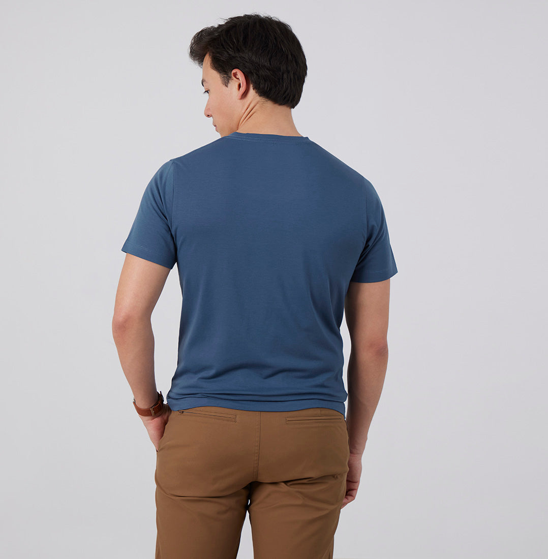 Threshold Men’s V-Neck Shirts — Aegean Blue | Bluffworks