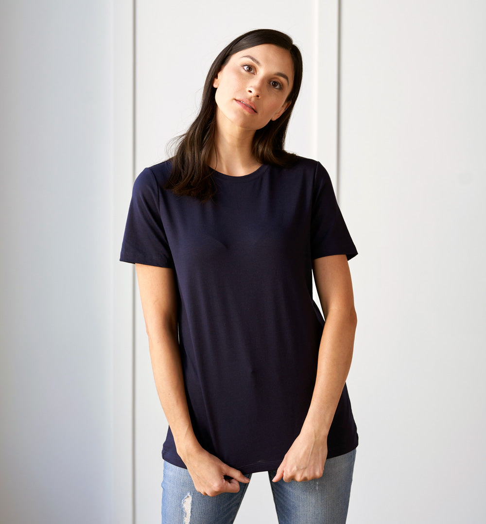 Threshold Crew Neck T-Shirt Women’s — Maritime Blue | Bluffworks
